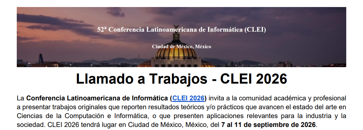 Llamado a Trabajos - CLEI 2026 - Centro Latinoamericano de Estudios en ...